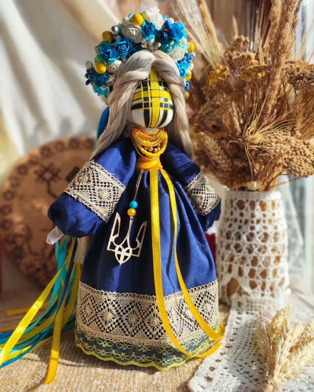 Ukrainian Motanka Doll With Trident, Waldorf Doll, Colorful Ukrainian ...
