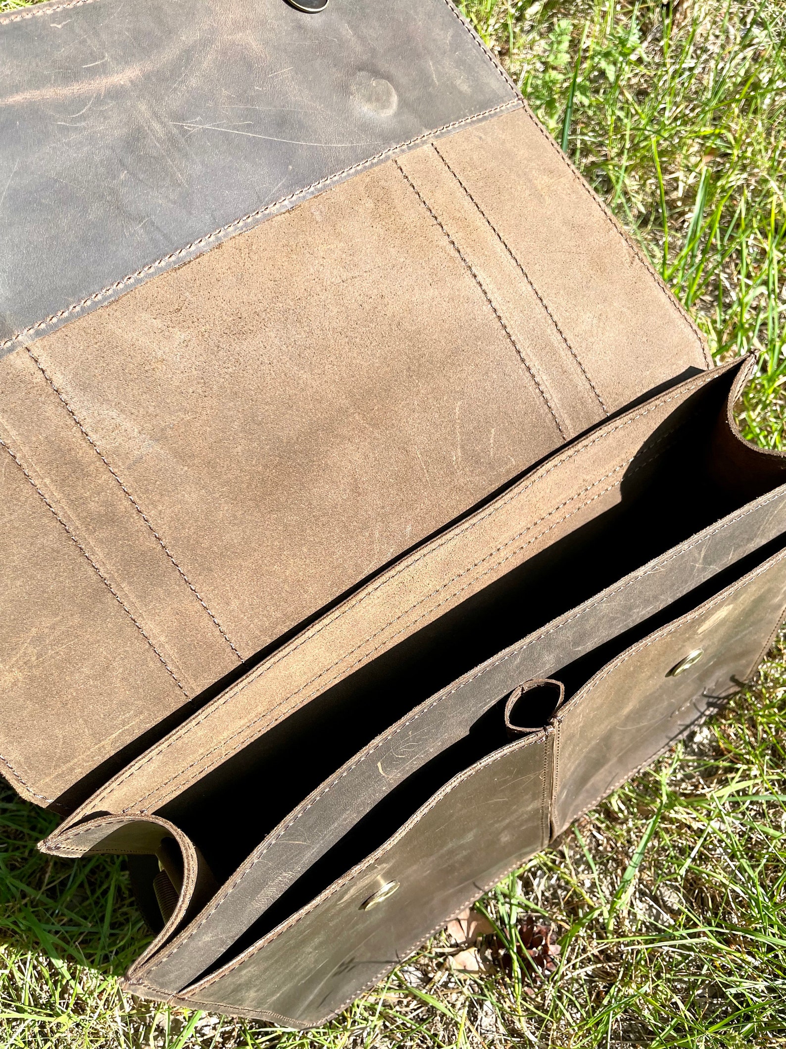 Handmade Leather Cross-body Laptop Bag, Office Handbag Briefcase ...