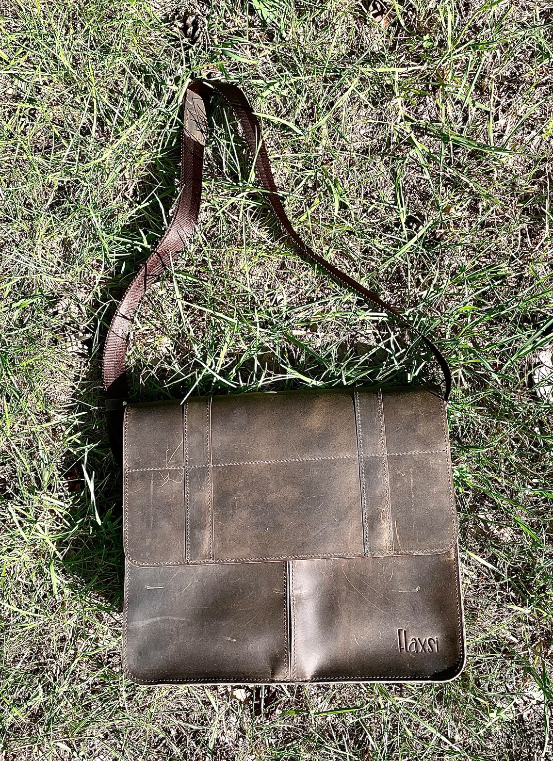 Handmade Leather Cross-body Laptop Bag, Office Handbag Briefcase ...