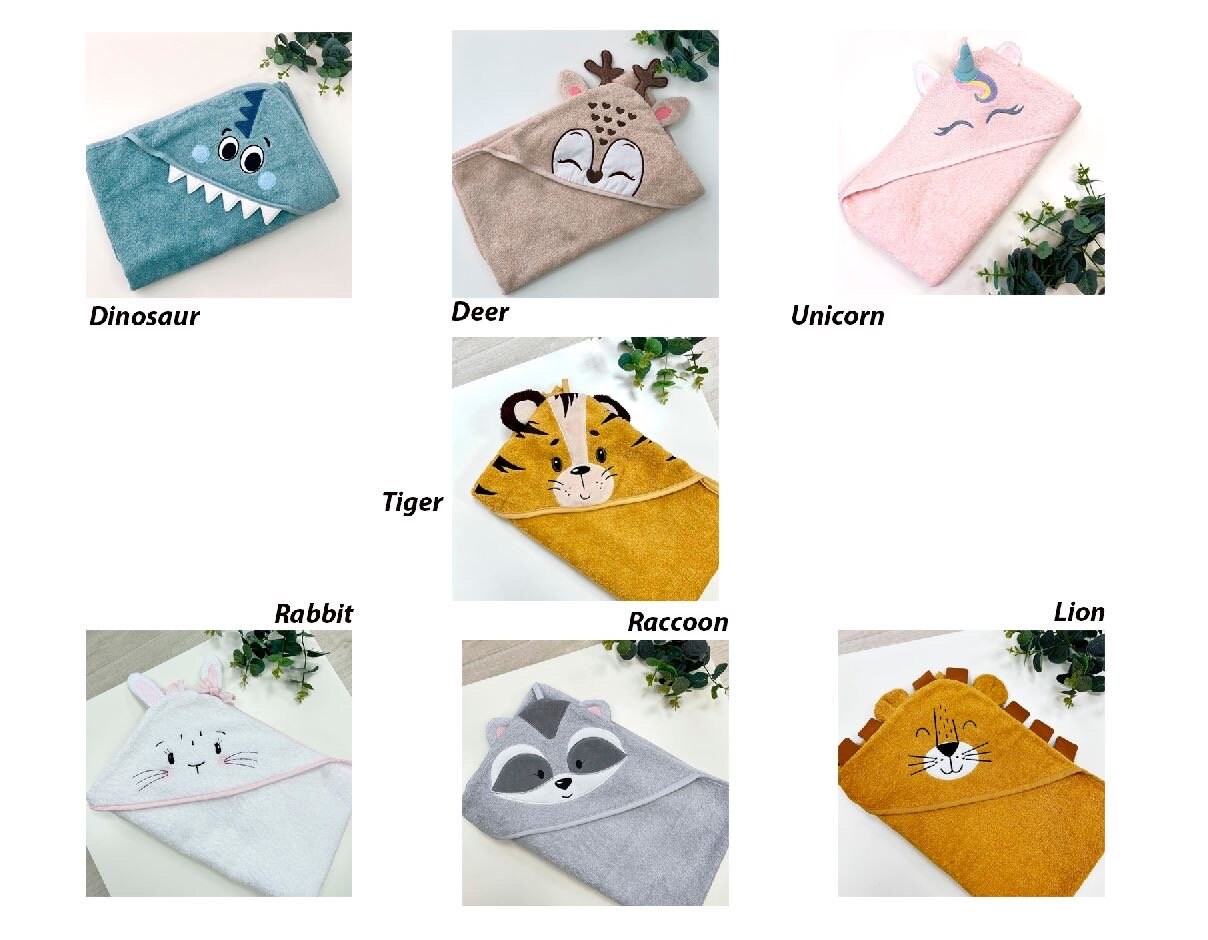 Raccoon Hooded Bath Towel, Hooded Baby Towel, Animal Hooded Towel, Gift ...