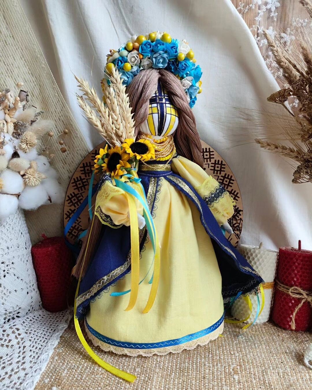 Ukrainian Motanka Doll Traditional Doll in Blue-yellow Dress - Etsy