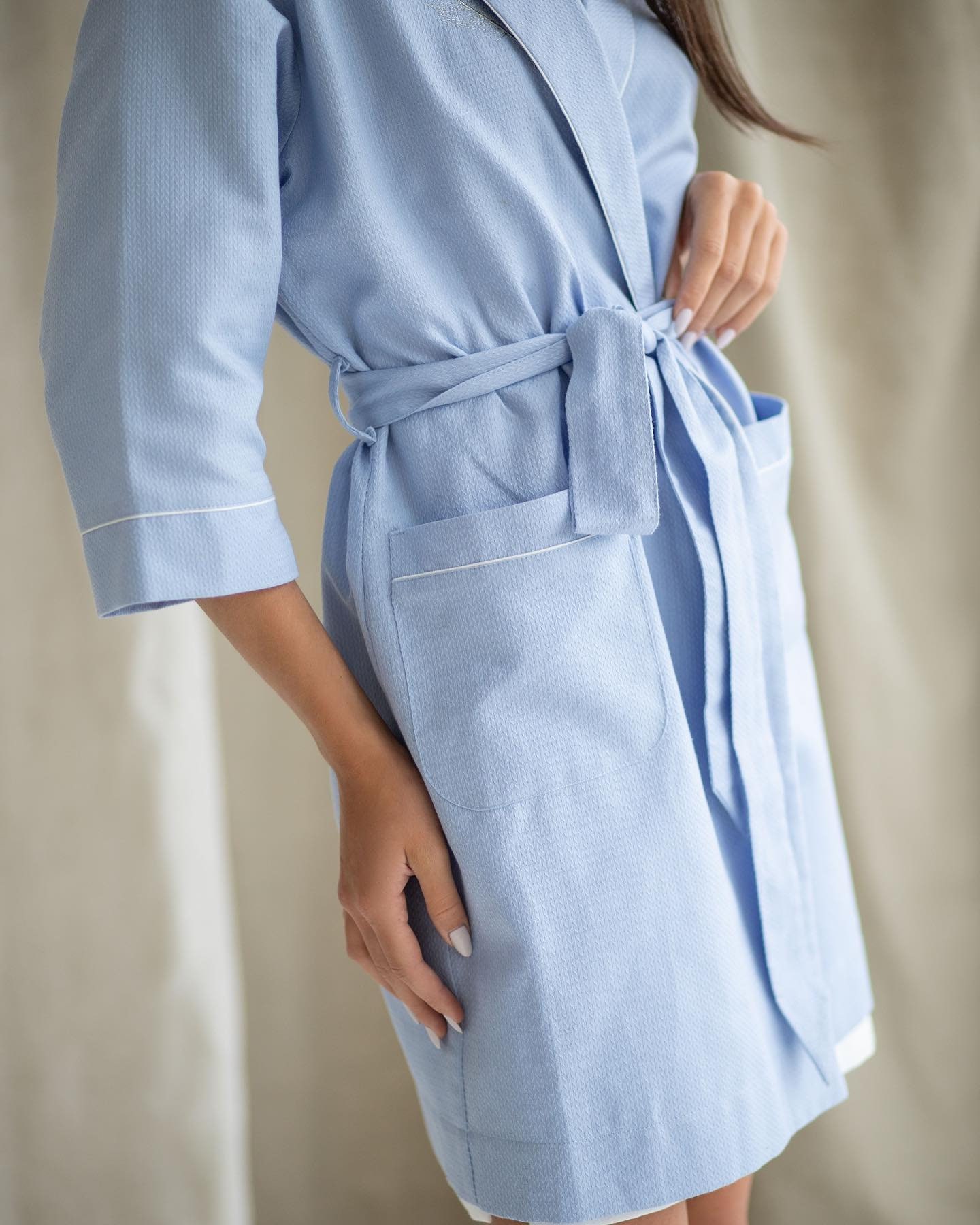 Blue Hemp Robe Soft Hemp Night Gown Cotton Pjs Cozy - Etsy