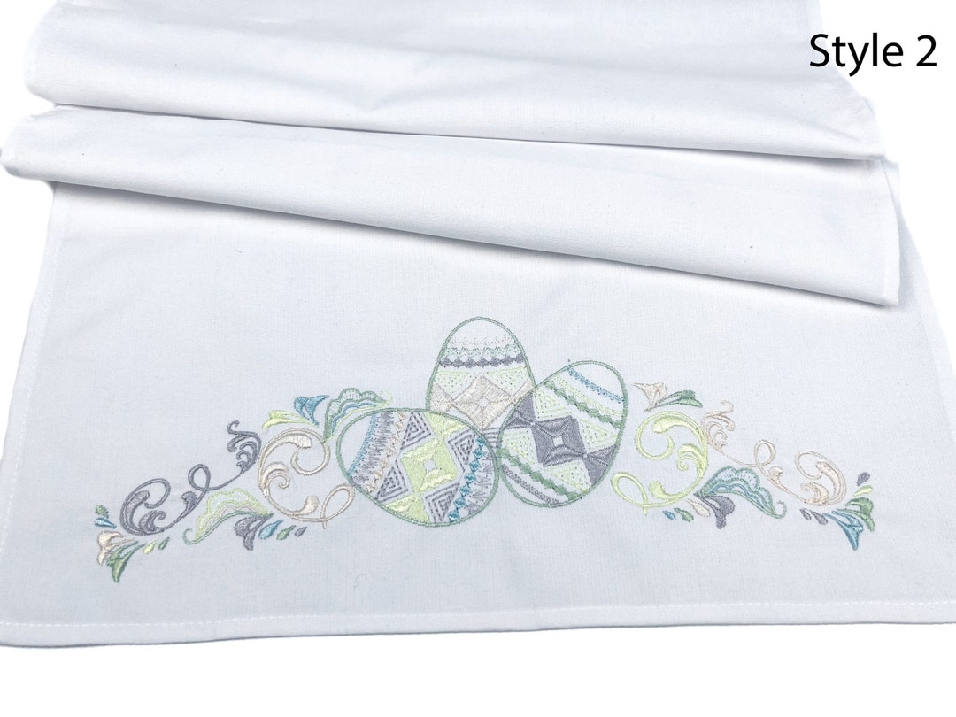 Easter Cotton Table Runner, Pascha Embroidered Table Runner, Orthodox ...