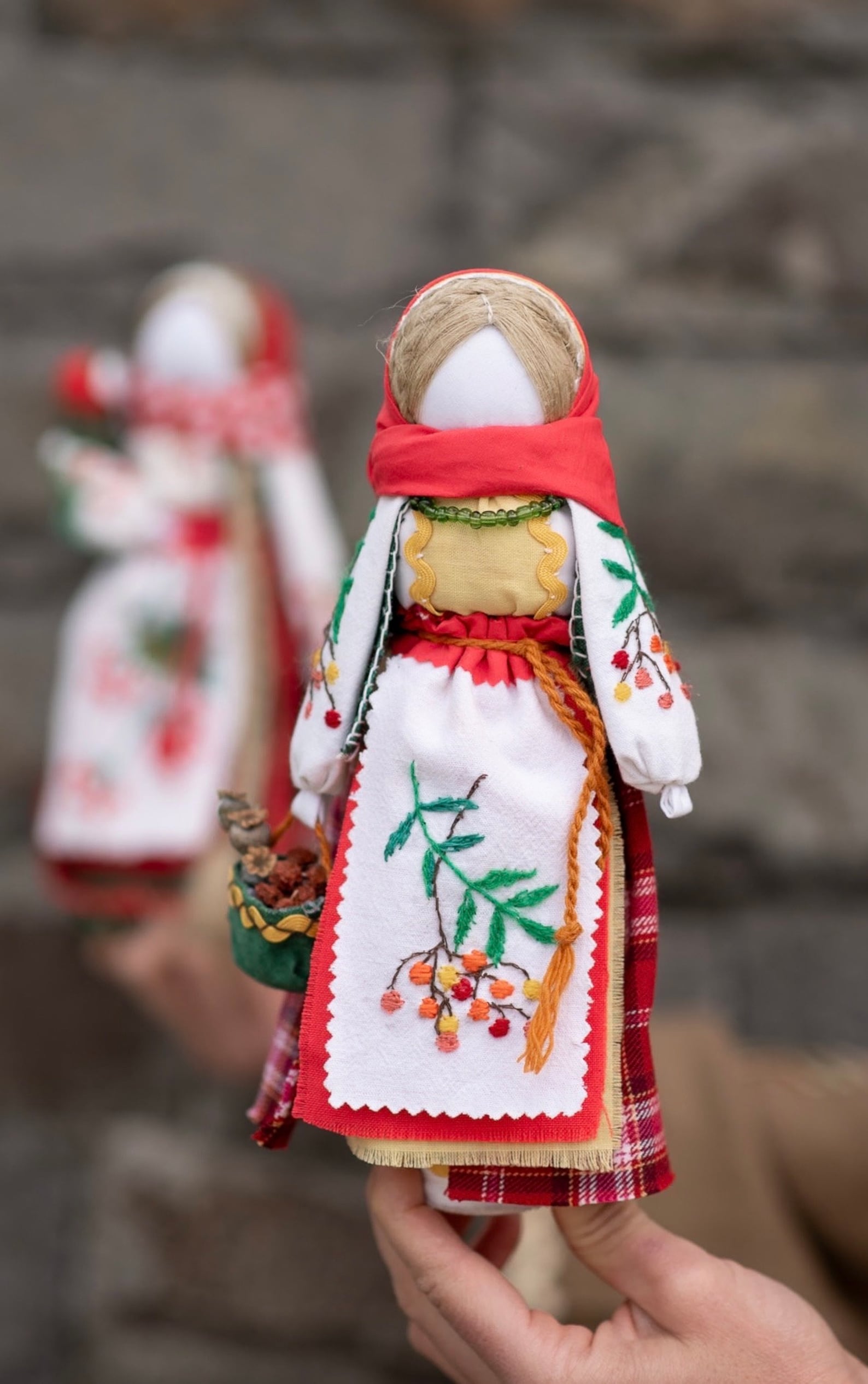 Ukrainian Motanka Doll With Willow, Hand-made Embroidered Art Doll ...