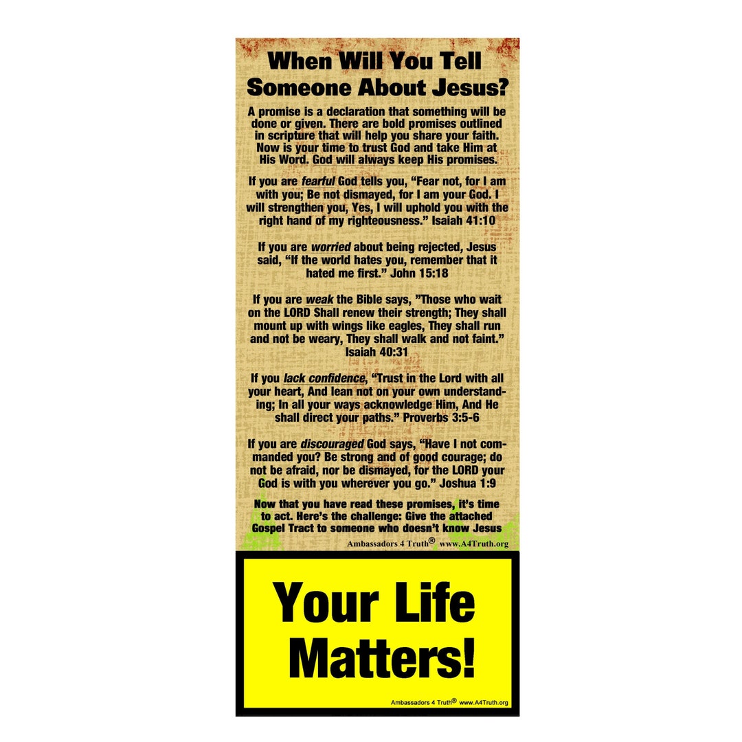 Christian Tract | Pack of 25 | Encourages Evangelism | Gospel Tracts - Etsy