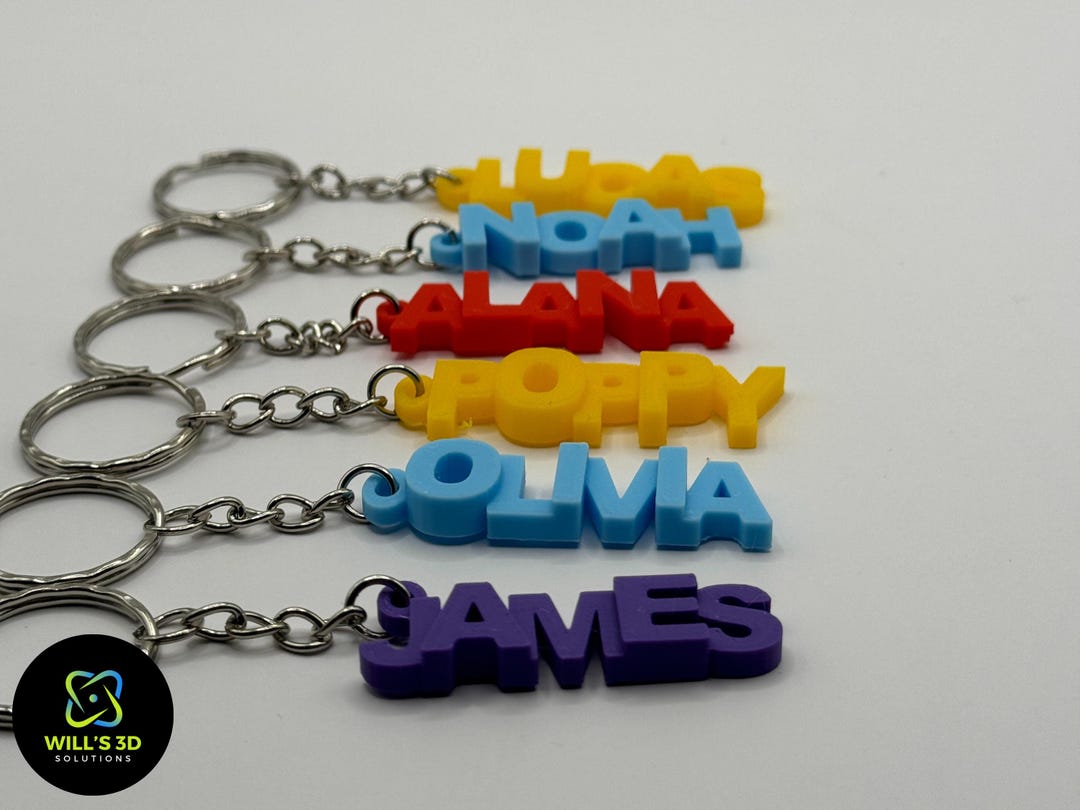 3D Printed Custom Name Keyring - Etsy