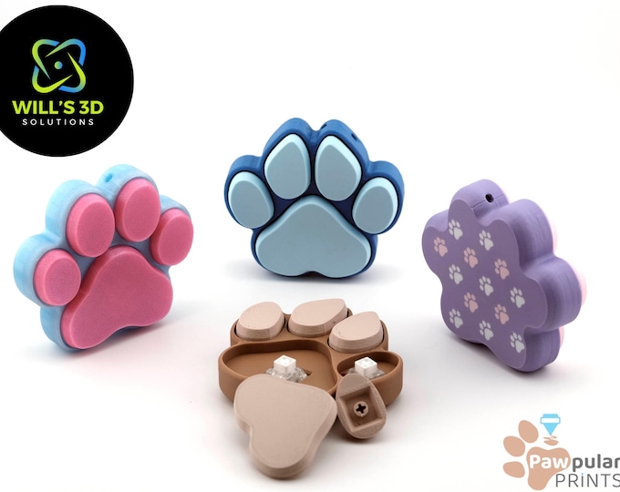 Paw Print 3D Printed Clicker Fidget Dog Version - Etsy