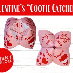 Printable Kids Valentine's Day Card Cootie Catcher - Etsy