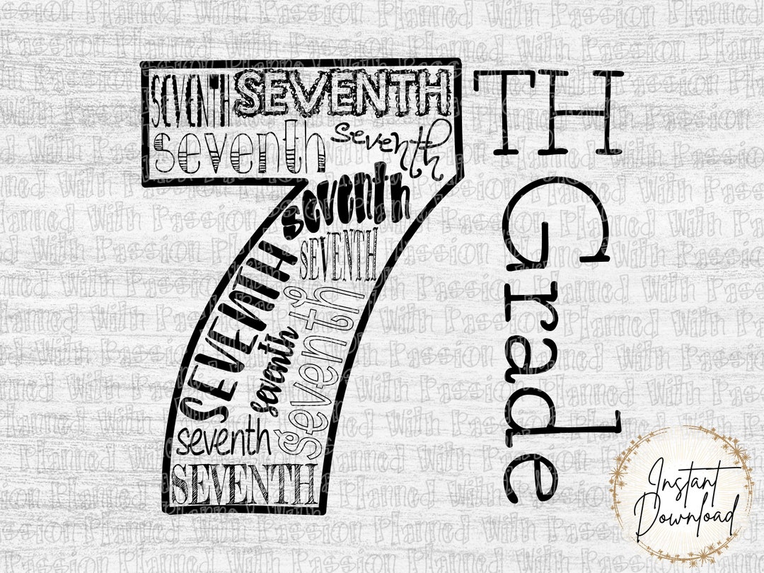 Seventh Grade SVG: Back to School Shirt Design (digital Download) - Etsy