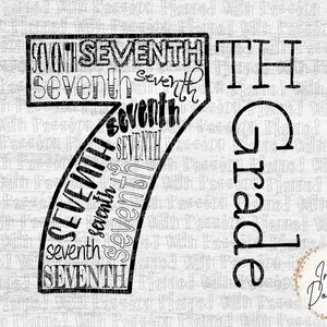 Seventh Grade SVG: Back to School Shirt Design (digital Download) - Etsy
