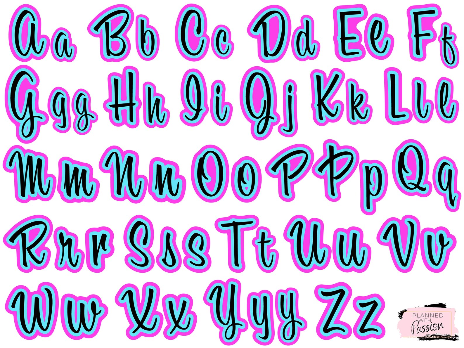 Layered Cursive Font Svg Alphabet Svg Fonts For Cricut Etsy Porn Sex