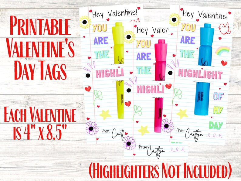 Highlighter Printable Valentines Day Tags You Are the Highlight of My ...