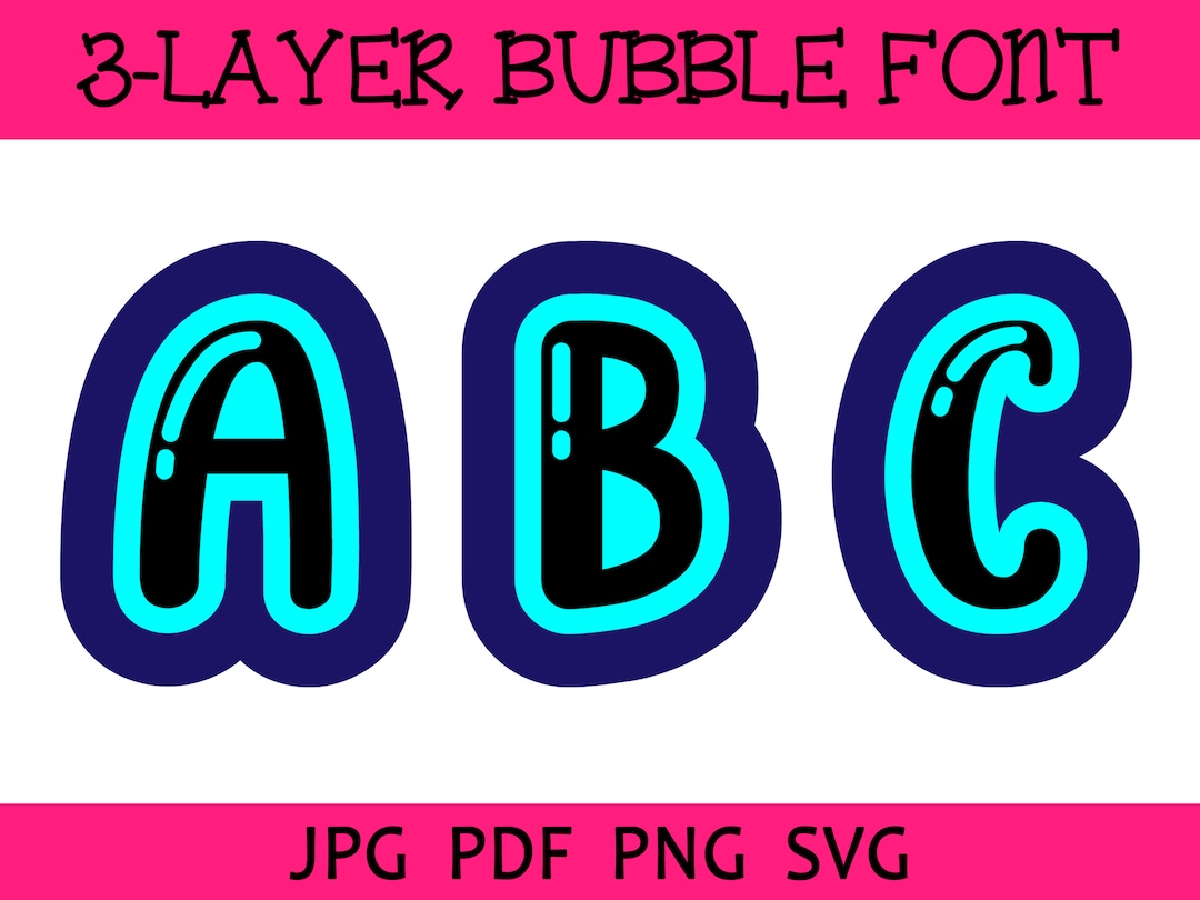 Bubble Outline Font SVG: Layered Alphabet (digital Download) - Etsy