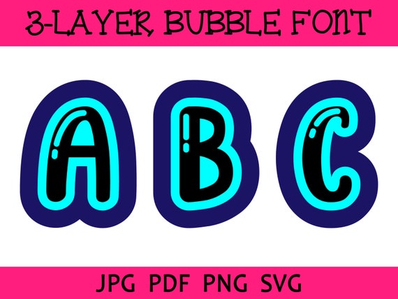 Bubble Outline Font SVG Layer Font SVG Bubble Font - Etsy