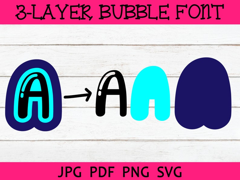 Bubble Outline Font SVG Layer Font SVG Bubble Font - Etsy