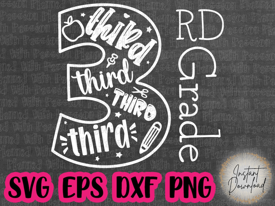 Third Grade SVG | Back to School SVG | 3rd Grade Shirt | First Day of ...
