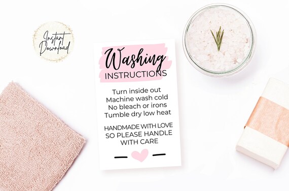 Ready to Print Washing Instructions Product Insert | Etsy
