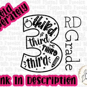 Third Grade SVG Back to School SVG 3rd Grade Shirt First | Etsy