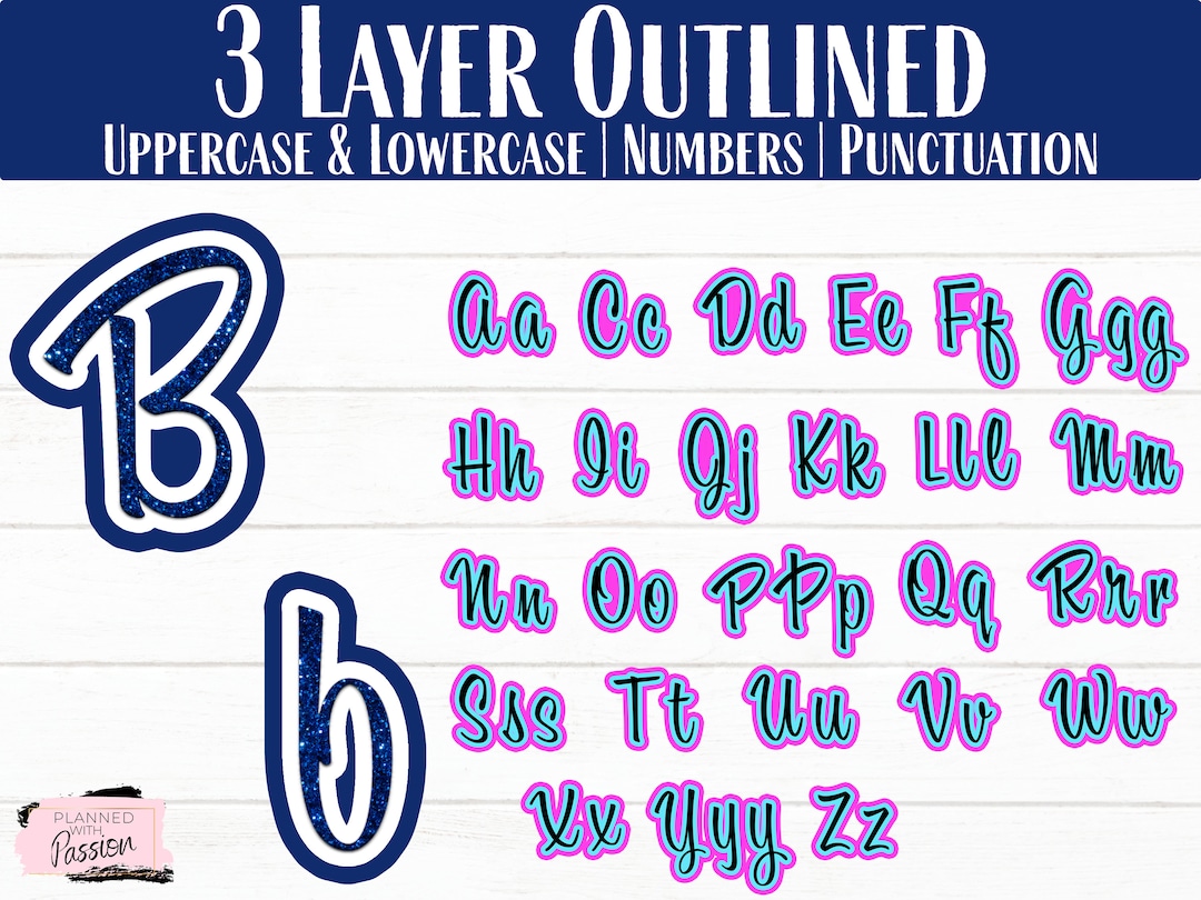 Layered Outline Script Font SVG: Cricut Alphabet (digital Download) - Etsy