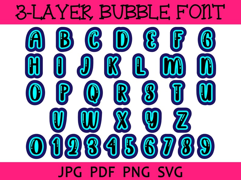 Bubble Outline Font SVG Layer Font SVG Bubble Font - Etsy