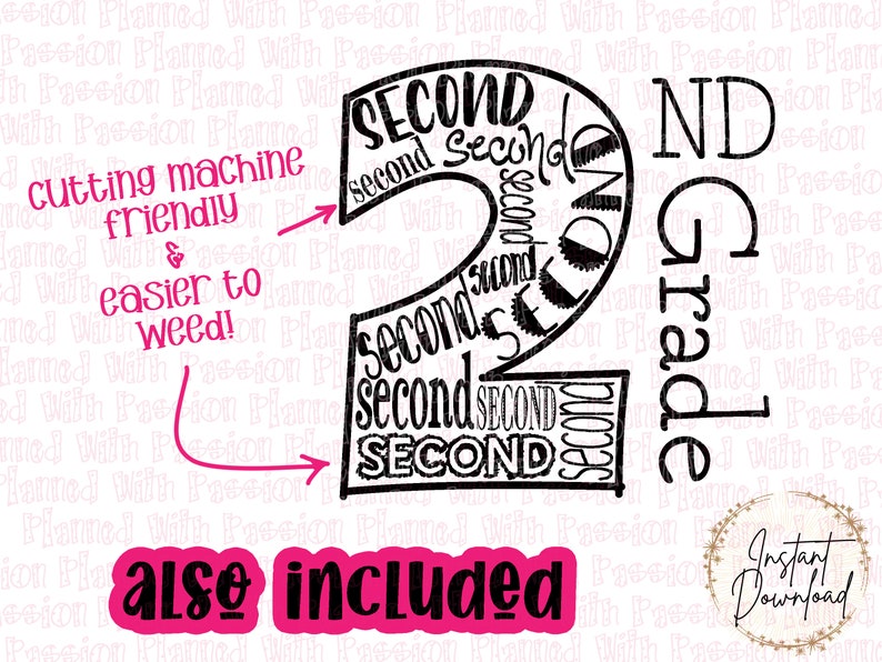 Second Grade SVG Back to School SVG 2nd Grade Shirt | Etsy