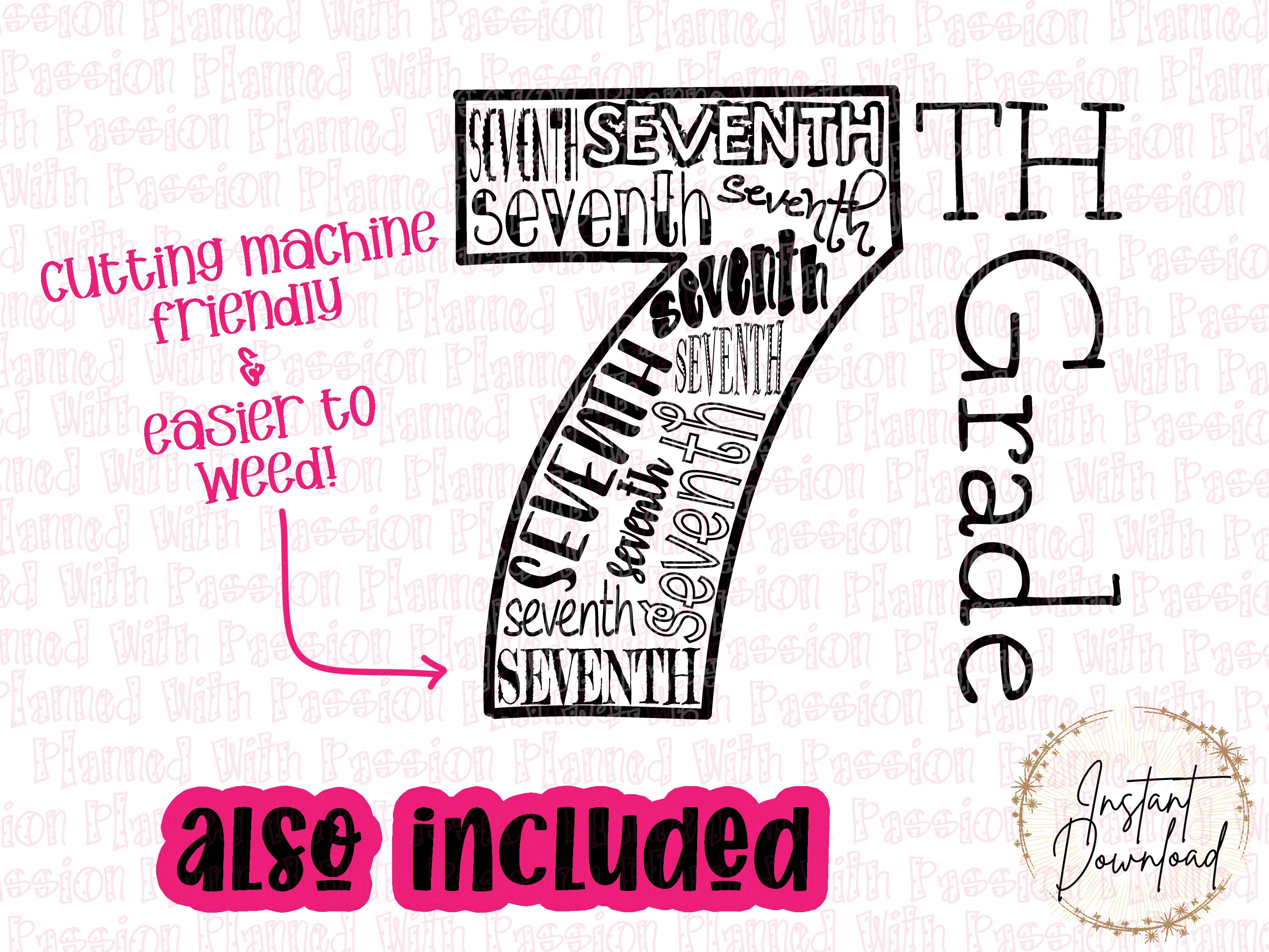 Seventh Grade SVG: Back to School Shirt Design (digital Download) - Etsy