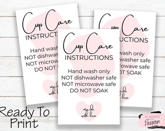 PRINTABLE Water Bottle Care Cards Water Bottle Care Instructions Water ...