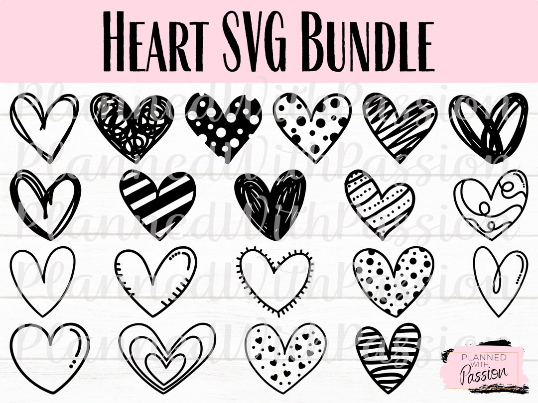 Heart SVG Scribble Heart SVG Heart SVG Bundle Heart Cut File Open Heart ...