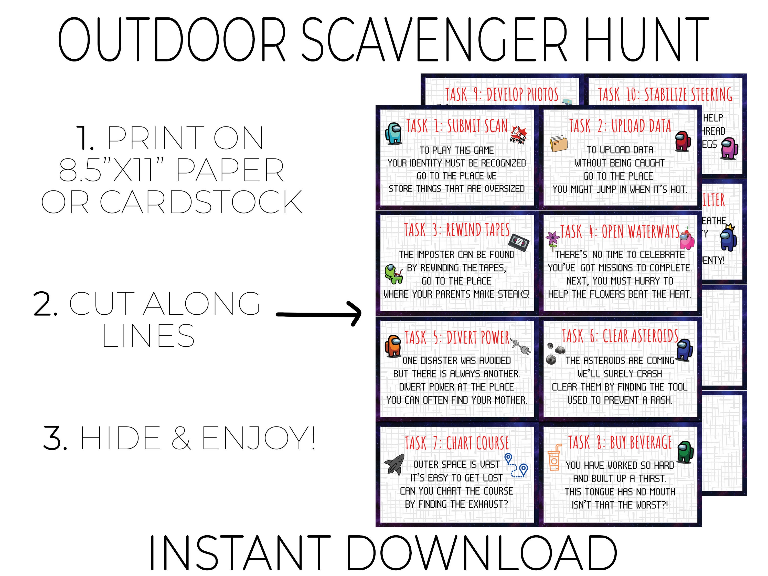 Among Us Scavenger Hunt Ideas at Lucinda Kindler blog