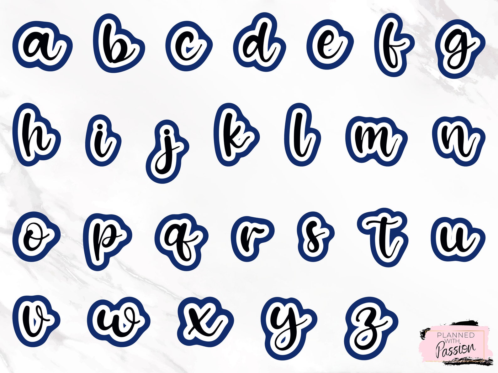 Layered Cursive Font SVG Alphabet Clipart for Vinyl Letters - Etsy Canada
