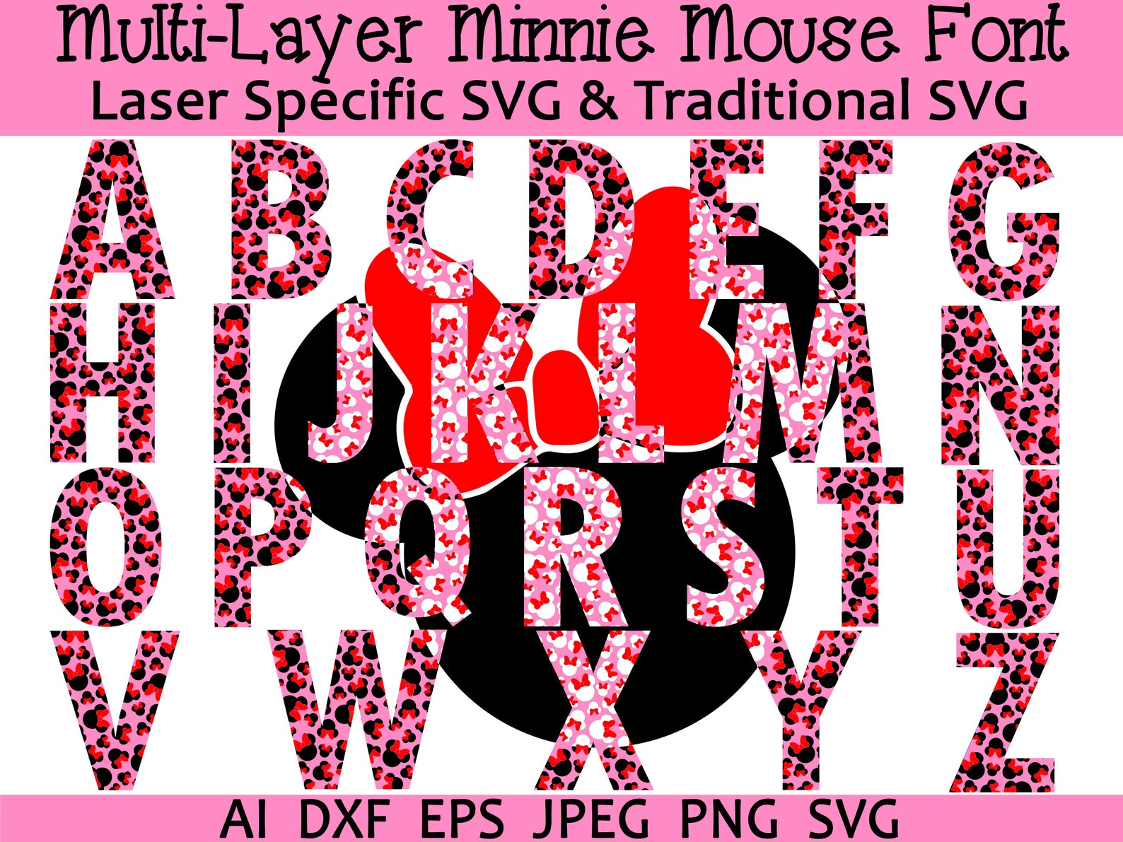 Minnie Mouse Font SVG Minnie Mouse SVG Layer Font SVG - Etsy
