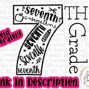 Seventh Grade SVG: Back to School Shirt Design (digital Download) - Etsy
