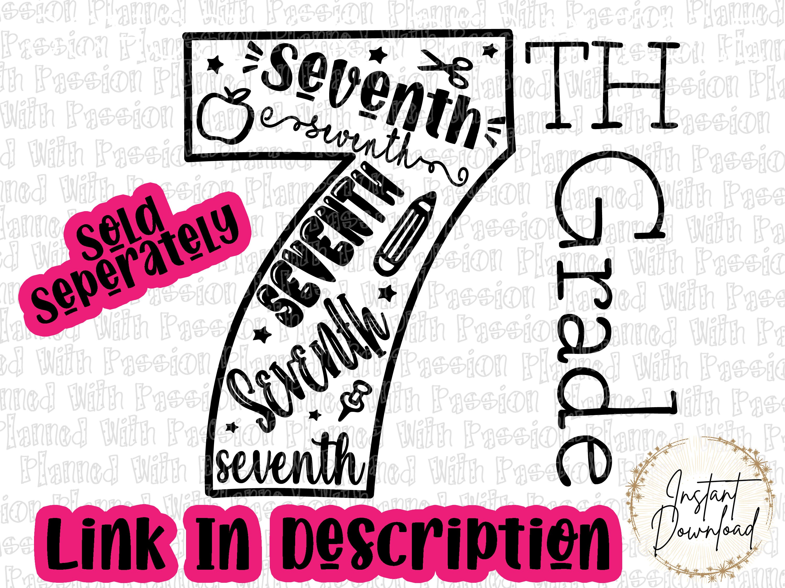Seventh Grade SVG: Back to School Shirt Design (digital Download) - Etsy