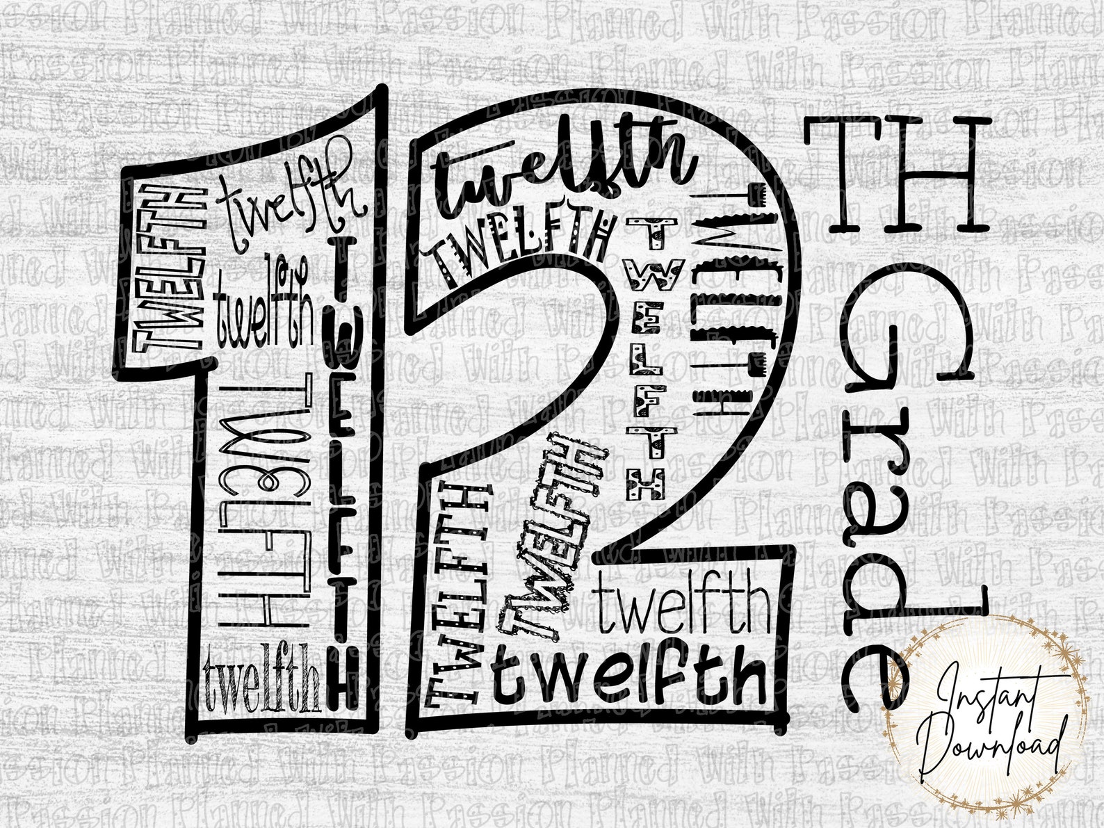 Twelfth Grade SVG Back to School SVG 12th Grade Shirt - Etsy