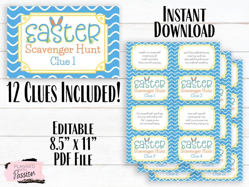 Editable Easter Scavenger Hunt Personalized Easter Scavenger - Etsy