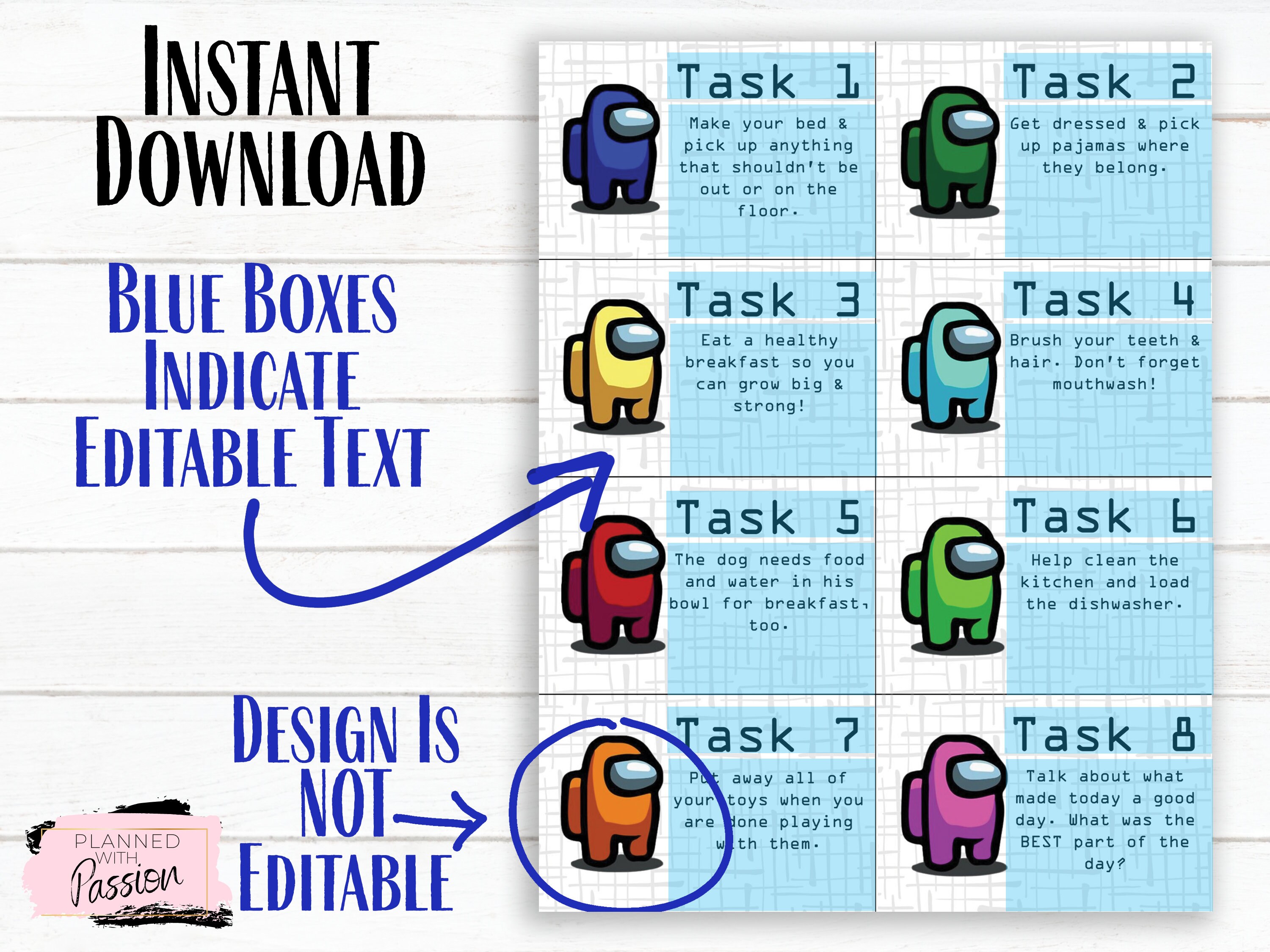 Among Us Printable Tasks
