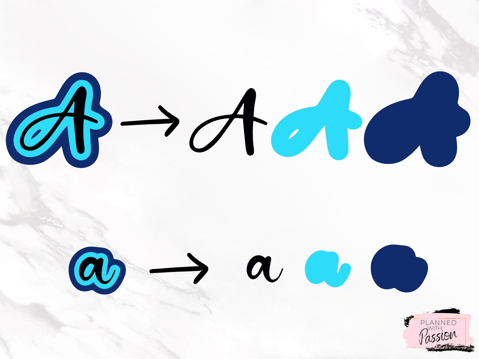 Layered Cursive Font SVG Alphabet Clipart for Vinyl Letters - Etsy Canada