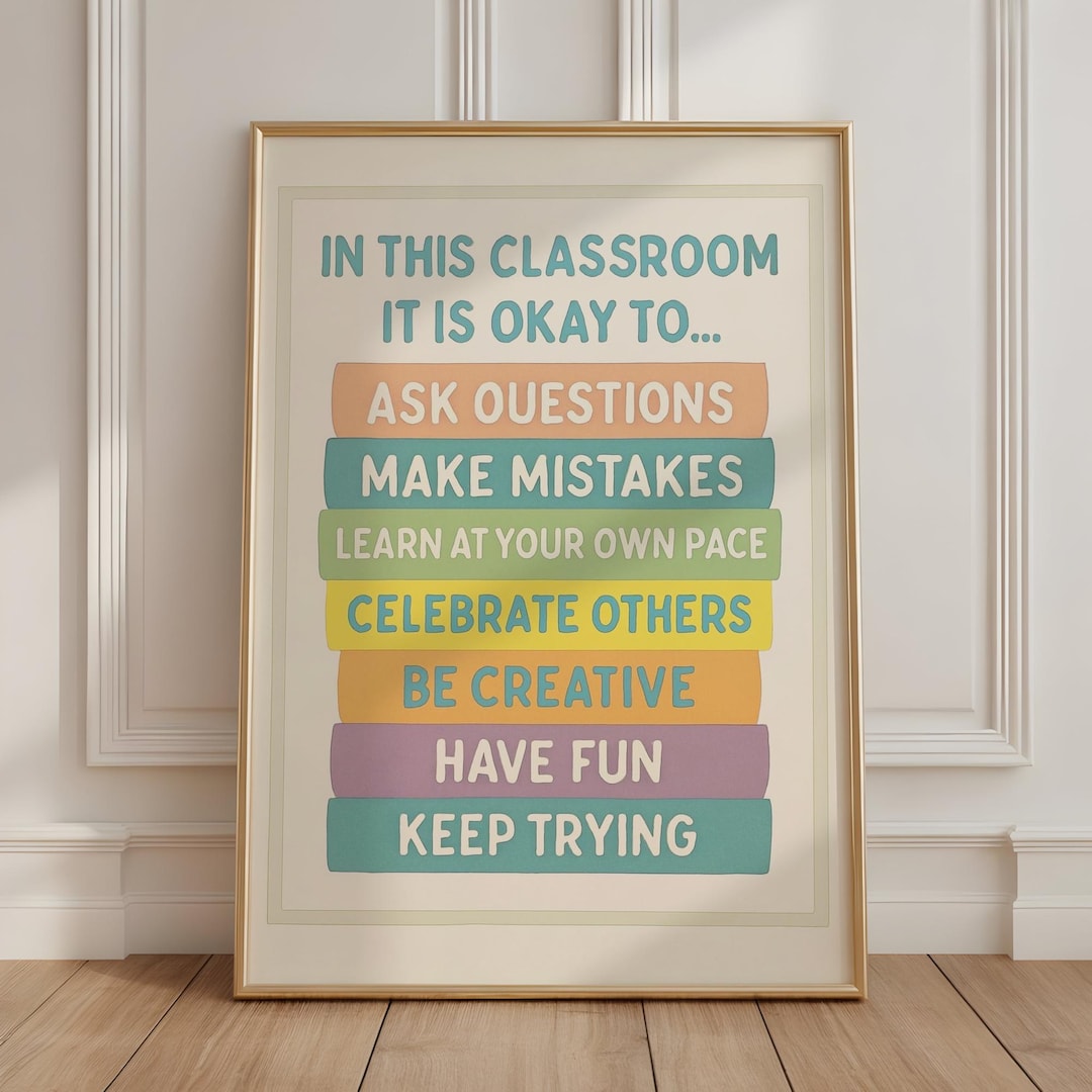 Motivational Classroom Poster: Colorful Kids Art (digital Download) - Etsy