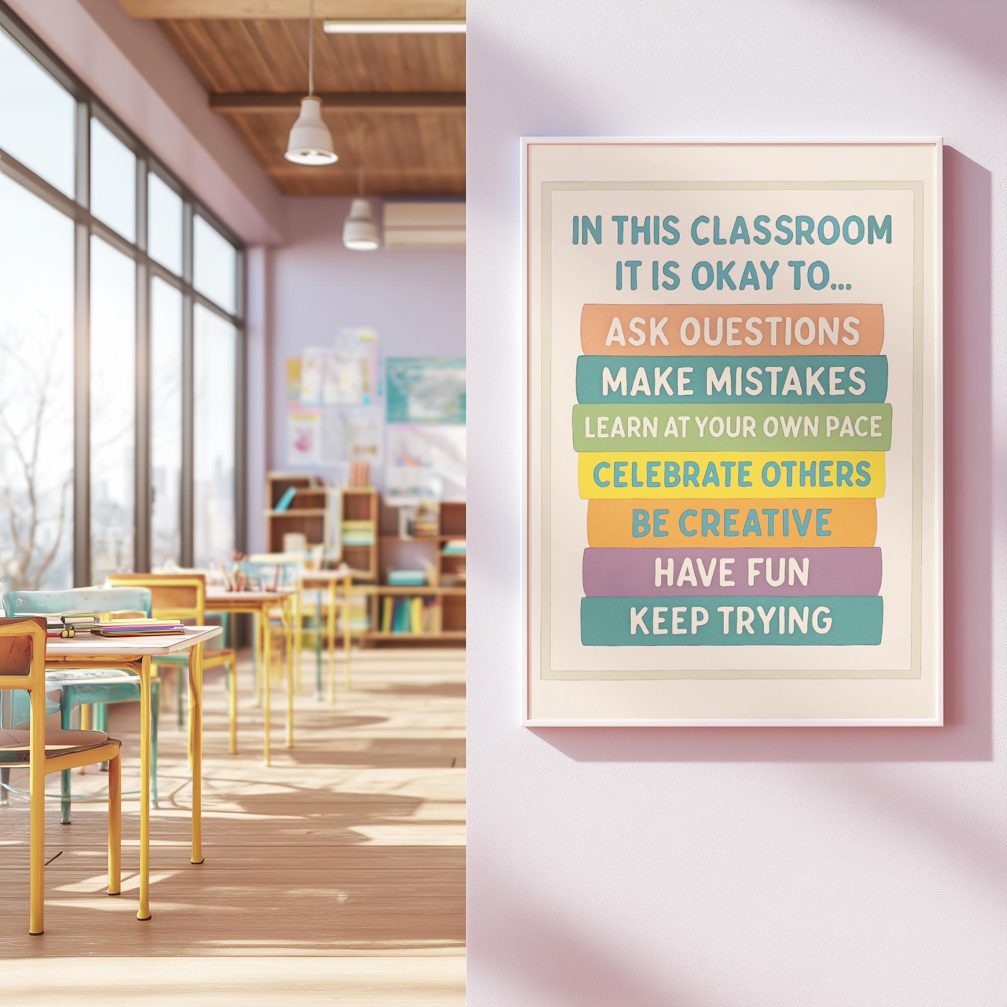 Motivational Classroom Poster: Colorful Kids Art (digital Download) - Etsy