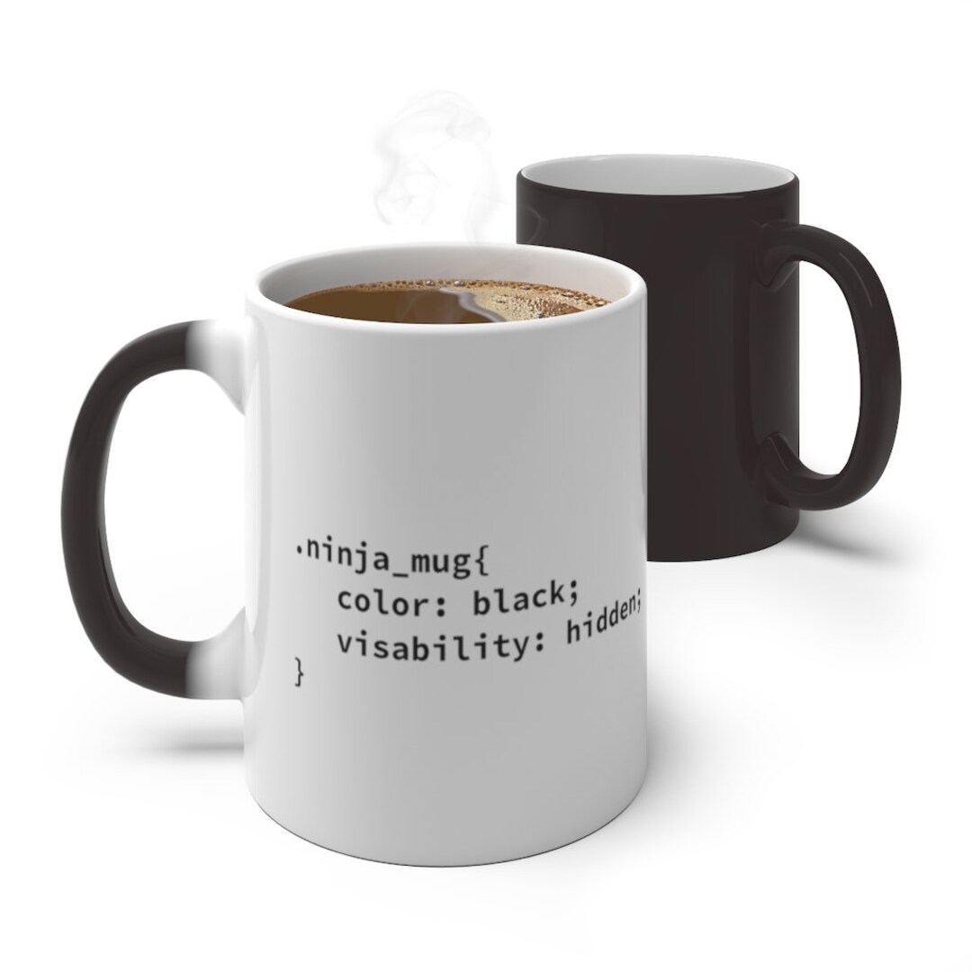 Ninja Code Black Color Changing Mug Html Mug Code Mug Javascript Mug ...