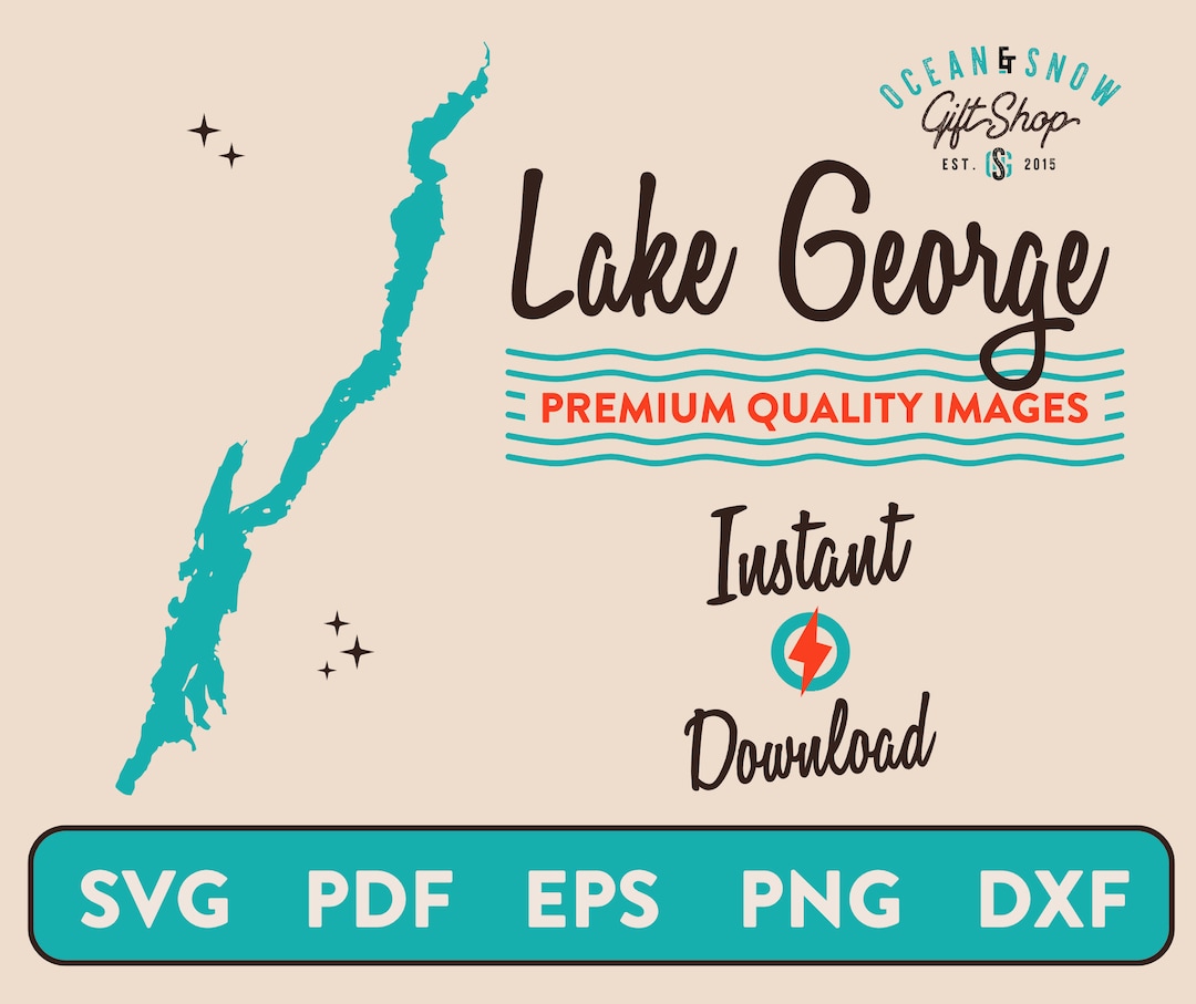 Lake George Vector Shape File | Instant Download | Svg Pdf Eps Png Dxf ...
