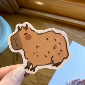 Capybara Sticker - Cute Capybara Sticker - Sitting Capy - Capybara Art ...