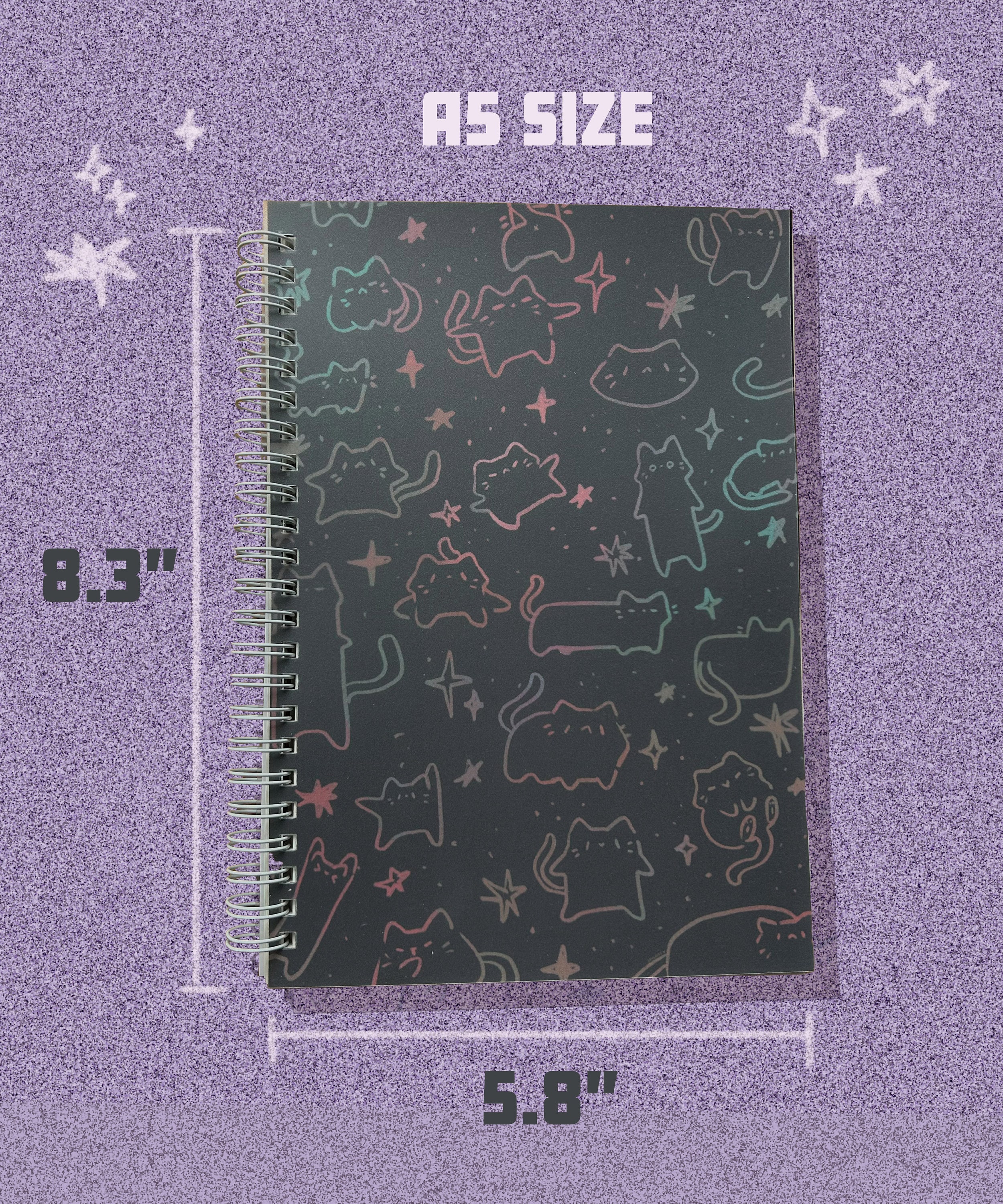 Rainbow Cat Reusable Sticker Book - A5 Size 50 Sheets - Cat Sticker ...