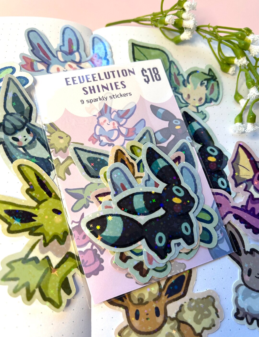 Shiny Elemental Creature Sparkly Stickers - Etsy