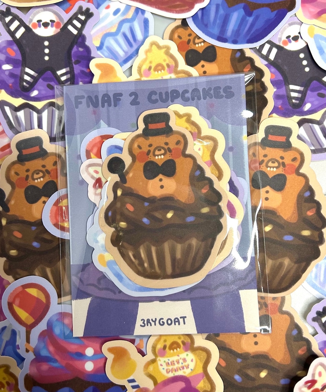 Fnaf 2 Inspired Cupcakes - Sticker Pack - Chibi Fnaf Stickers - Cute ...