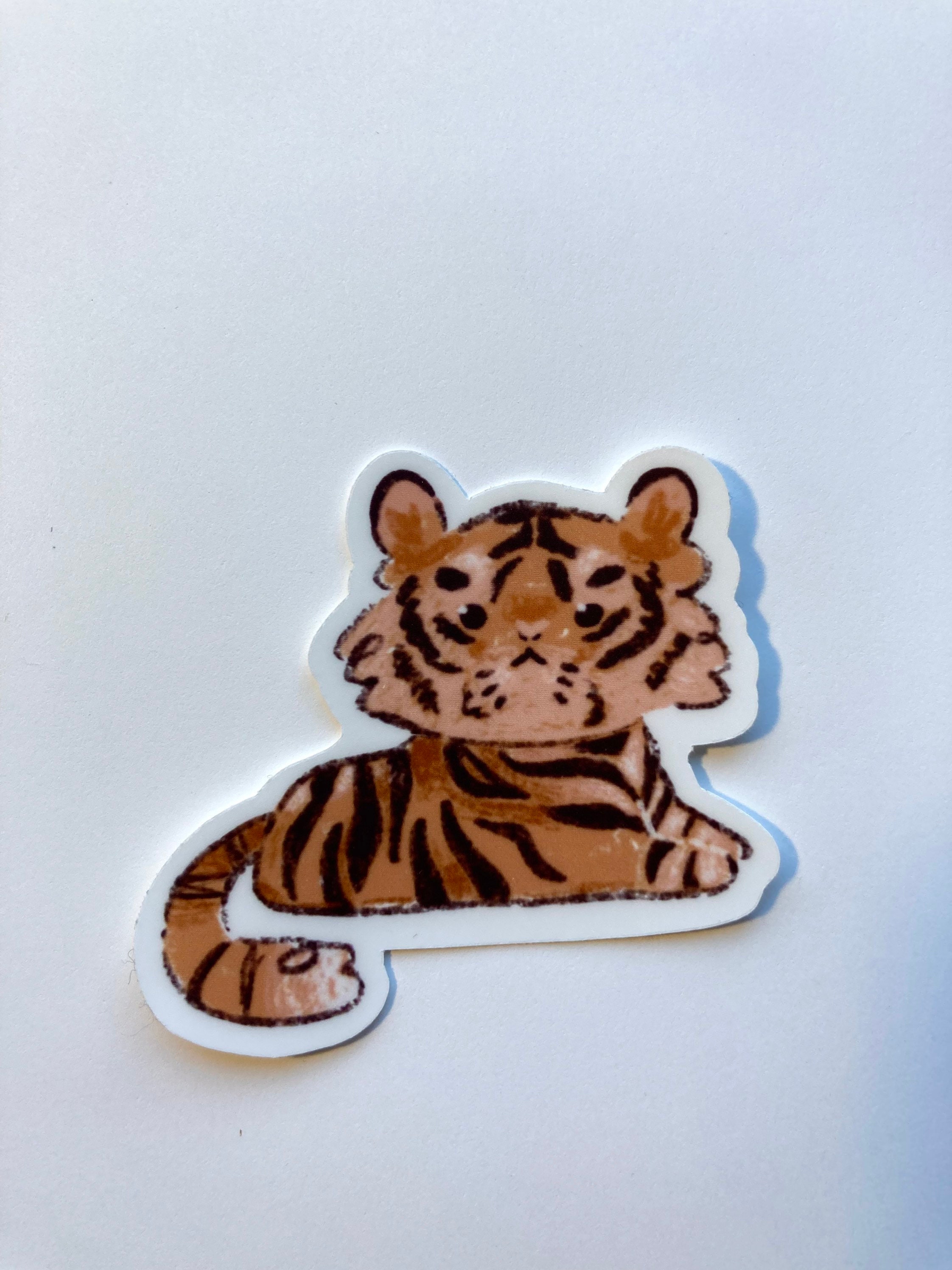 Tiny Tiger Sticker Cute Tiger Sticker Tiger Cub Art - Etsy