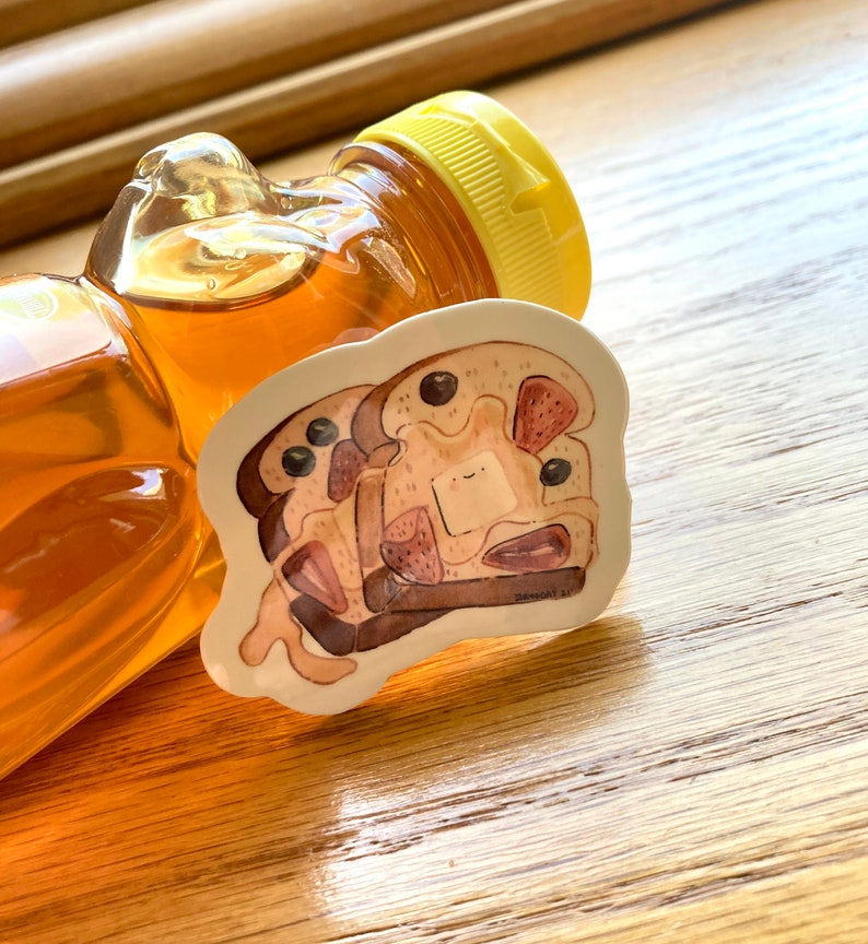 French Toast Sticker Cute Toast Stickers Strawberry and - Etsy