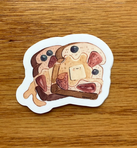 French Toast Sticker Cute Toast Stickers Strawberry and | Etsy