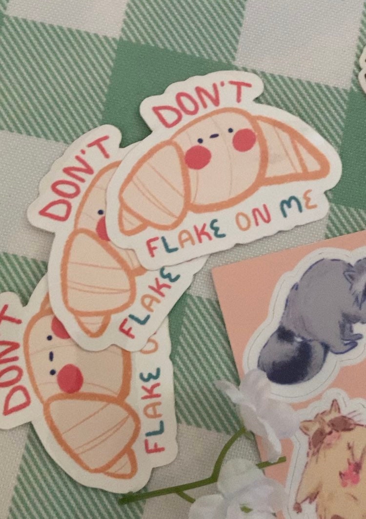 Croissant Sticker Cute Food Stickers Dont Flake on Me - Etsy