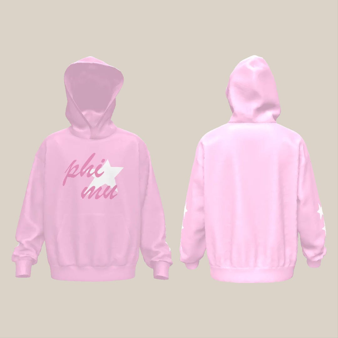 Phi Mu Retro Star Hoodie Pink - Etsy
